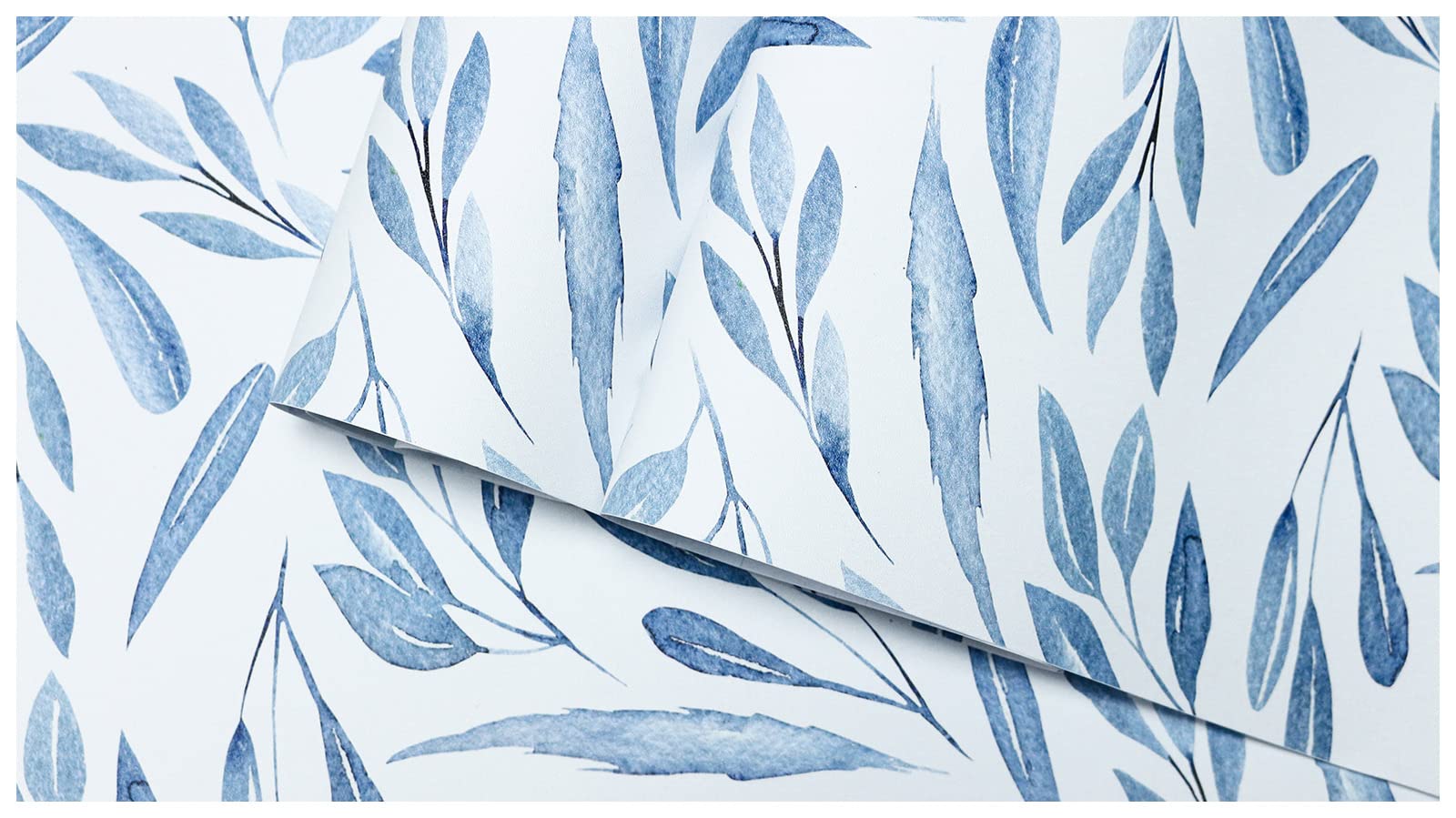 HAOKHOME Boho Peel and Stick Wallpaper Blue Branches Leaves Removable Vinyl Self Adhesive Contact Paper 17.7in x 9.8ft