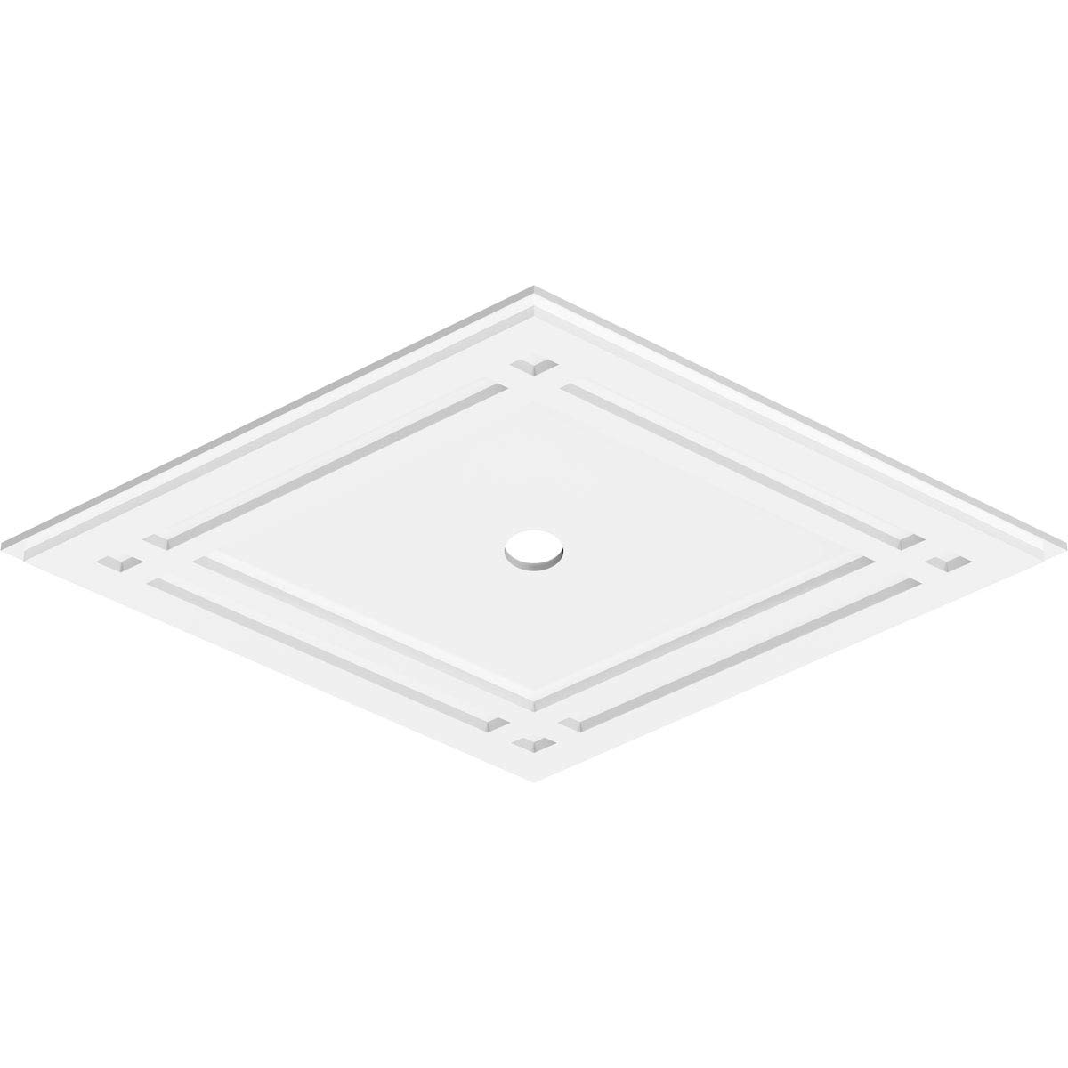 Ekena Millwork CMP36X24DD-02000 Diamond Architectural Grade PVC Contemporary Urethane Ceiling Medallions 36"W x 24"H x 2"ID x 12 3/4"C x 1"P