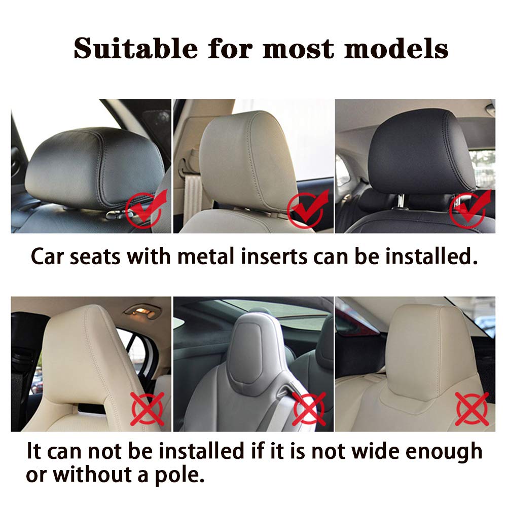 Car Headrest Pillow Road Pal Headrest Car Seat Head Neck Support Adjustable Headrest Neck Support for Kids Adults (Black)