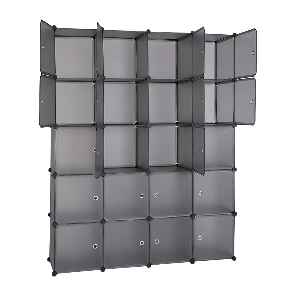 VINGLI Portable Storage Cubes-14 x14 Cube (30 Cubes)-More Stable (add Metal Panel) Cube Shelves, Modular Bookshelf Units, Clothes Cube Storage Shelves, Room Organizer for Cubby Cube