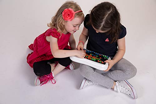 Quercetti Peg Brite Light-Up Toy - Design and Create Mosaic Art on The Peg Board with 120 Pegs & Bright LED Lights, Promotes Creative Thinking and Fine Motor Skills, for Kids Ages 3 Years & Up