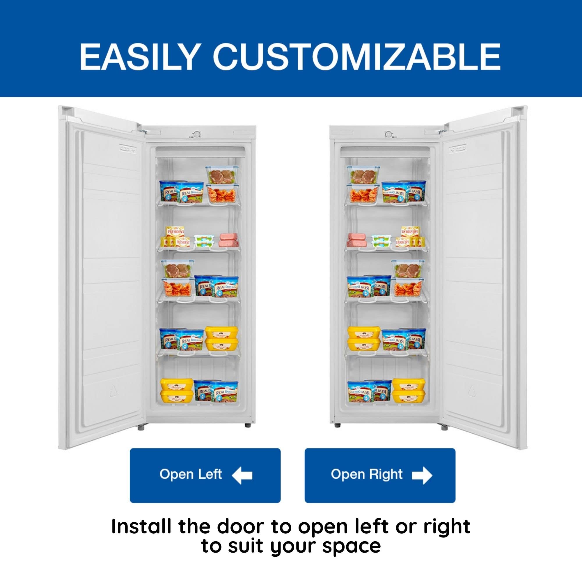 Koolatron Small Upright Freezer 5.3 Cu Ft Compact Mini Freezer Stand Up Freezer Space-Saving Deep Freezer Manual Defrost Reversible Door Perfect for Home Apartment Condo Cottage