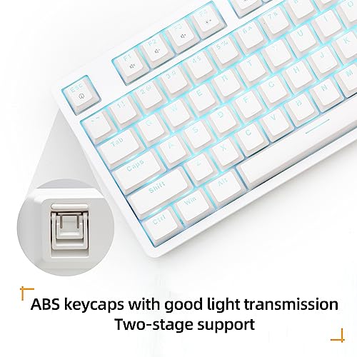 IROK FE87/104 S hot-swappable Gaming Keyboard, backlighting Mechanical Keyboard, Silenced Construction, Type-C Wired Keyboard for Mac Windows White-Red Switch