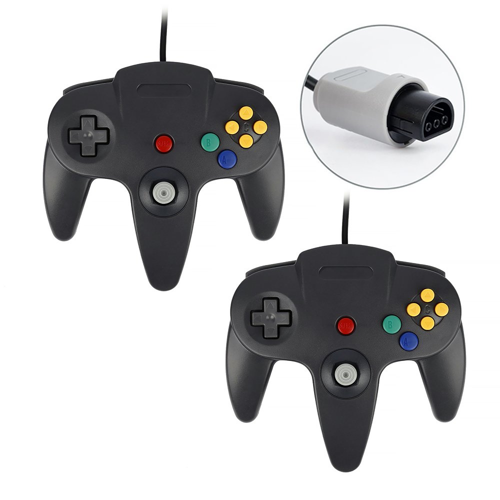 QUMOX 2X Game Controller Joystick for Ntdo 64 N64 System GamePad Black
