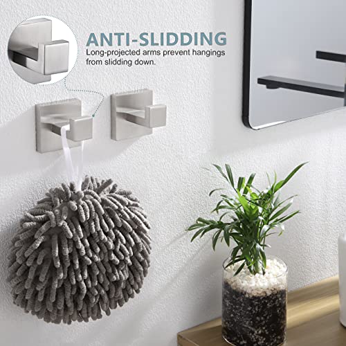 KOKOSIRI 36-Inch Single Towel Bar, Bathroom Towel Holder, Bath Towel Hook Square Robe Hook Coat Hook, Wall Mounted, SUS 304 Stainless Steel, Brushed Steel, B05A3-BR-L36