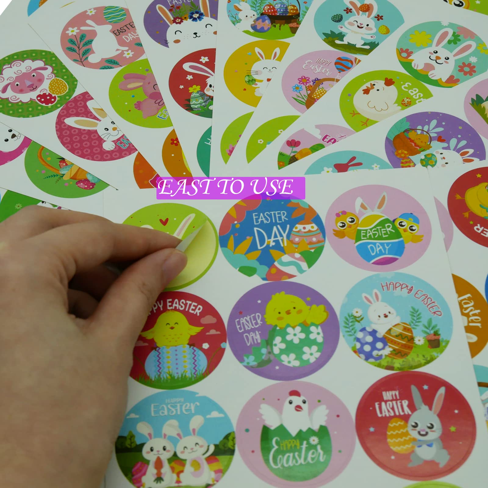 Easter Stickers for Kids 16 Sheets Easter Day Assorted Designs Animal Stickers Easter Art Craft Easter Gift Party Favors for Boys and Girls