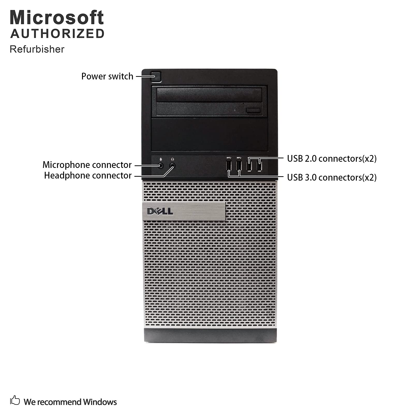 DELL Optiplex 7020 Tower Core i7-4770 3.4GHz 32GB 1TB + 240GB SSD DVD-RW Wi-Fi Win 10 Pro (Renewed)