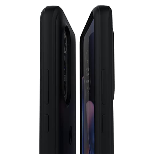 Motorola Moto Edge (2022) Soft Protective Case- Slim Fit- Silicone Coated Exterior, Microfiber Interior Lining, Precision Cutouts, Shock Absorbing Covers- Black [NOT for Edge Plus 2022]