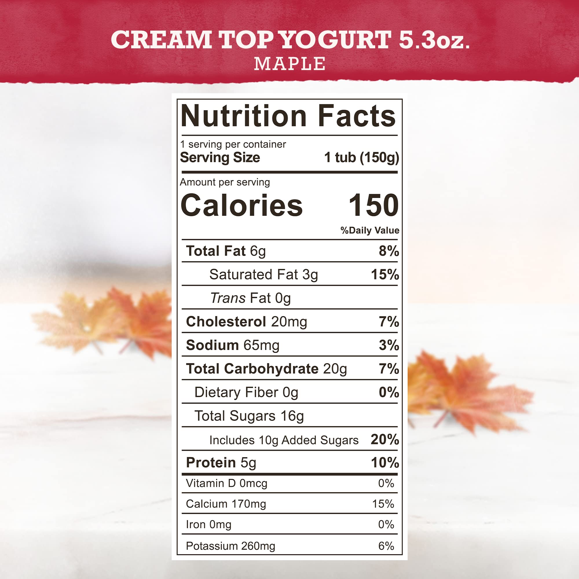 Brown Cow Cream Top Maple Whole Milk Yogurt, 5.3 oz. Cup - Creamy, Delicious Yogurt