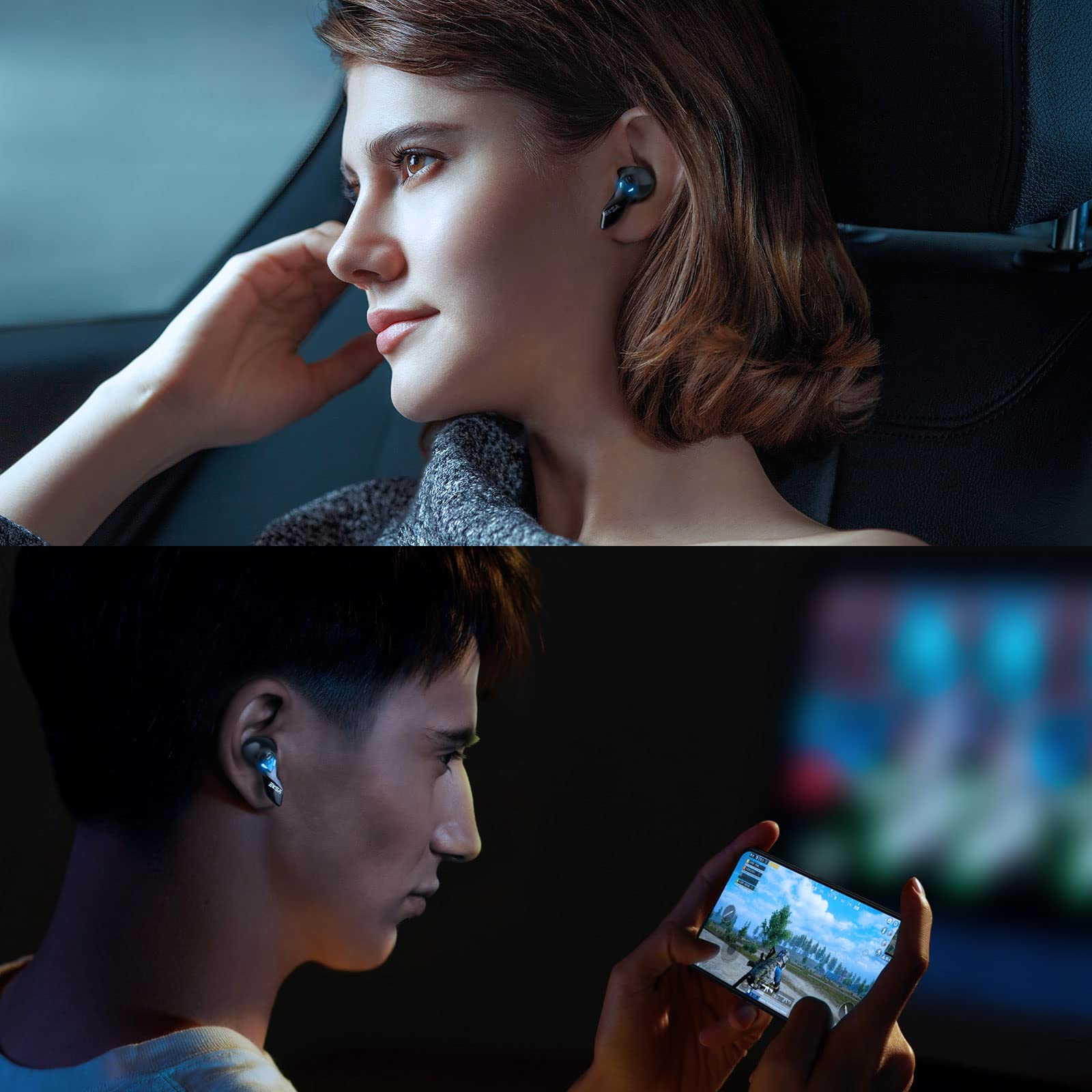 EKSA Wireless Gaming Earbuds, Bluetooth Headphones for Mobile Gaming, Switch, Music - 38ms Ultra Low Latency - 36 Hours Playtime - Game/Music Mode - Built in Mic - Noise Isolation