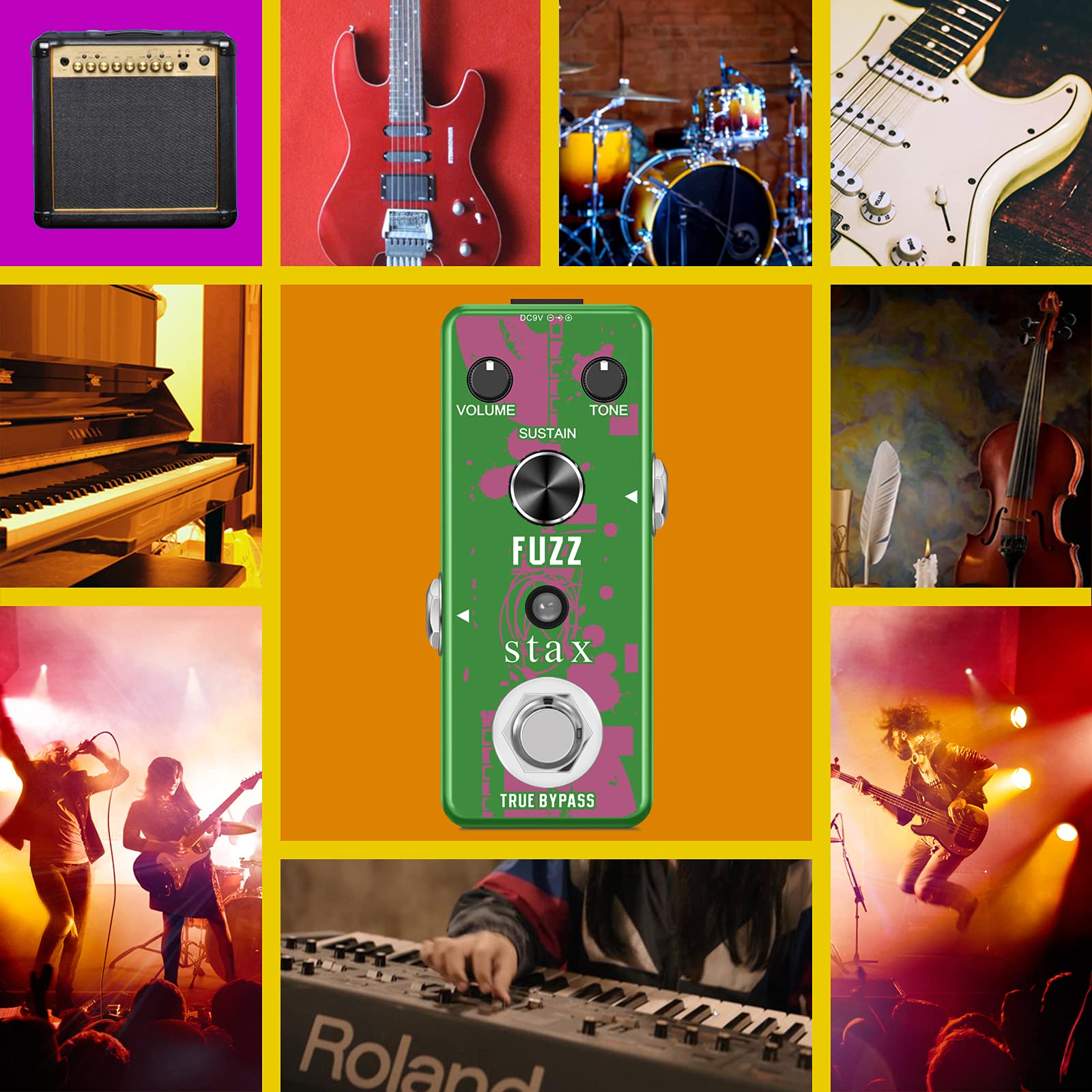 Stax Fuzz Guitar Pedal, Analog Fuzz Guitar Effect Pedals,Electric Guitar Accessories