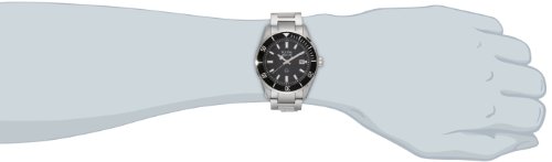 Bulova Men's Marine Star 'Series B' Stainless Steel 3-Hand Calendar Quartz Watch, Black Dial Style: 98B203
