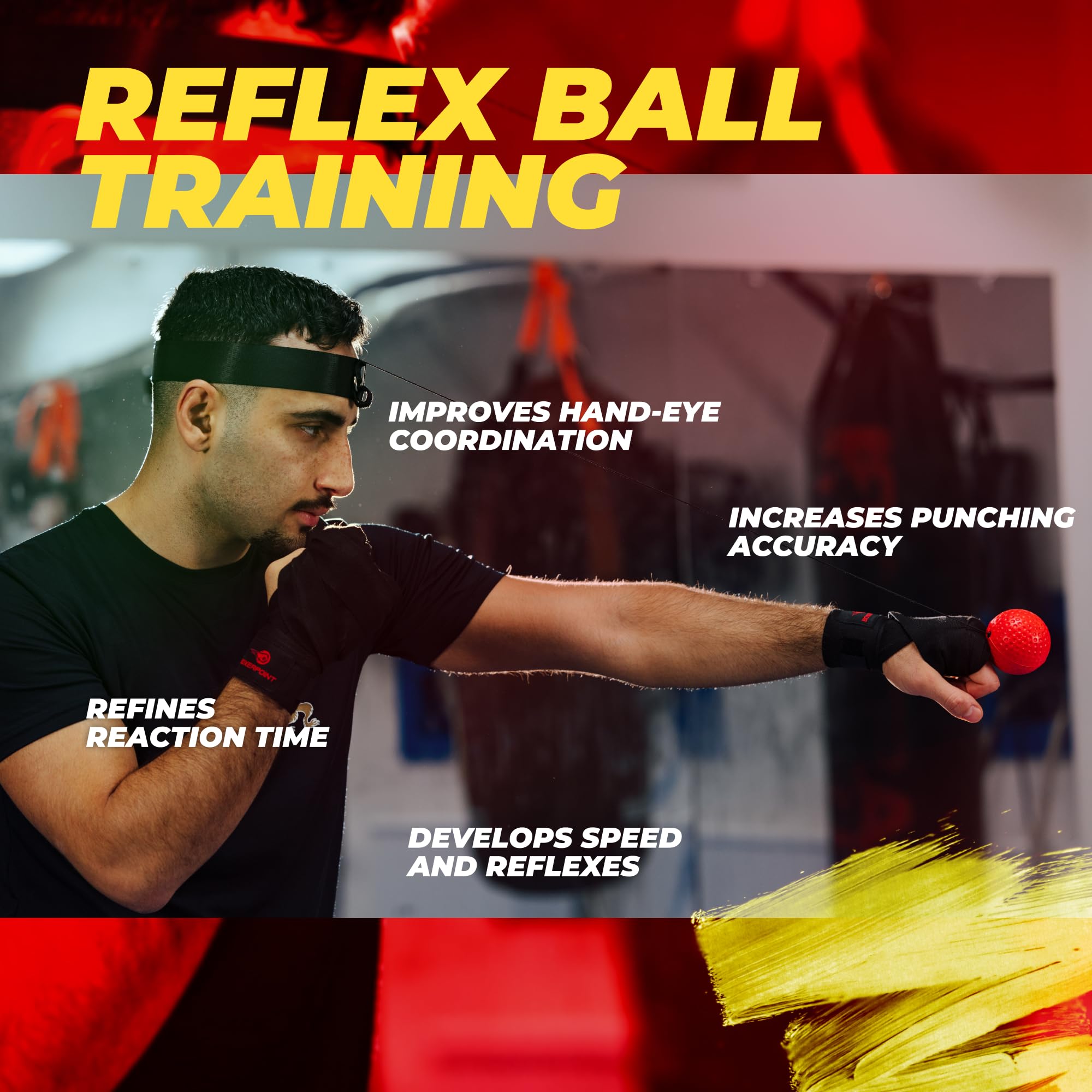 Boxerpoint Boxing Reflex Ball β Boxing Ball Headband Boxing Game for Adults & Kids β Hand Eye Coordination Training Boxing Equipment & MMA (Adults)