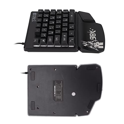 EATC Mini Gaming Keyboard 35 Keys Black Controller Free ABS Material Onehand Gaming Keyboard Ergonomic Design for Computer for Esports Game