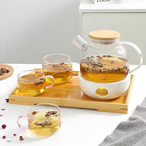 Hwagui - Glass Teapot With Infuser For Loose Tea And Blooming Tea, Heat Resistant Glass Teapot And Kettle For Stovetop, Perfect Tea Maker, 1000ml/33oz
