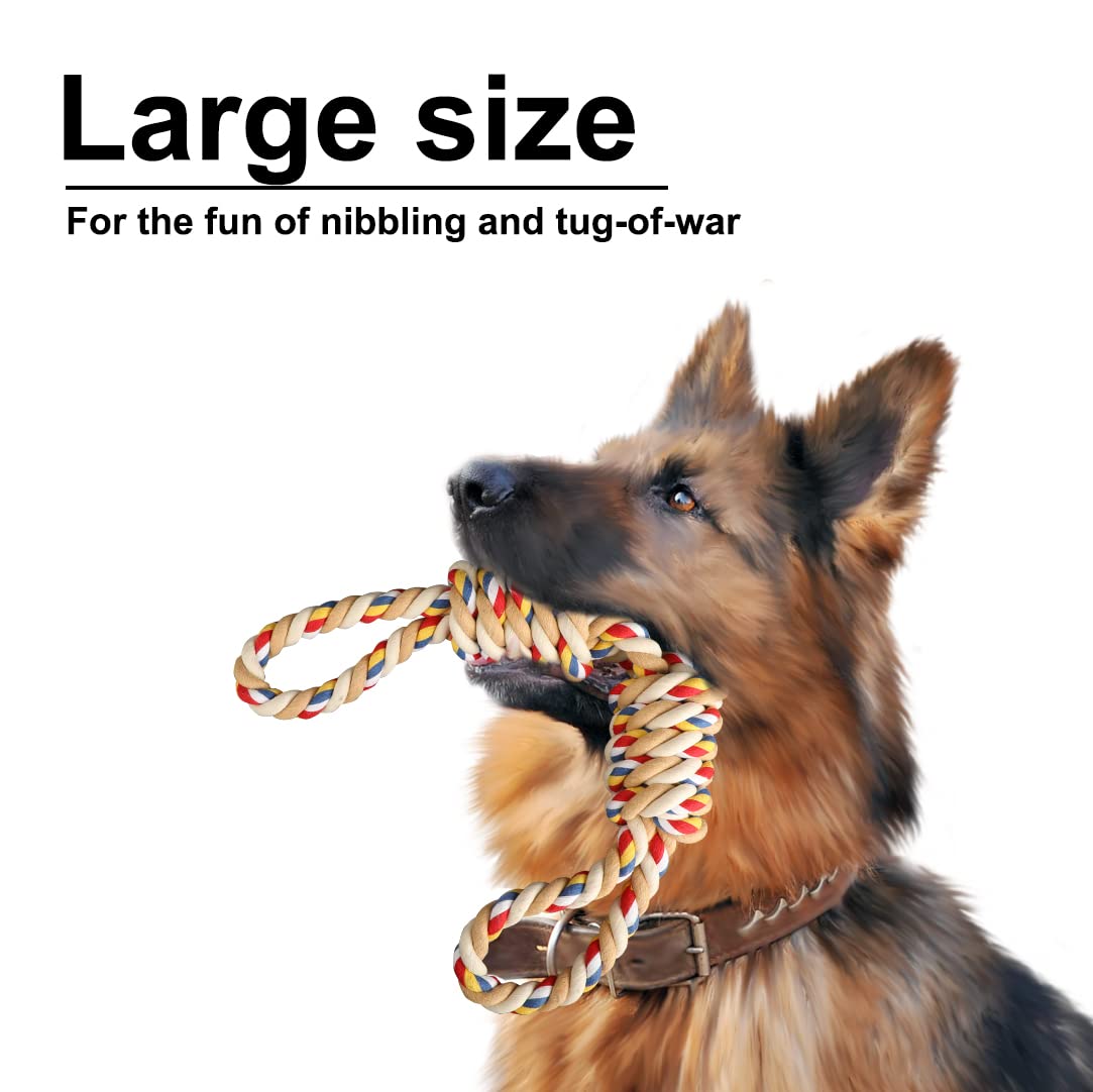 YARCHONN Rope Toys for Large Strong Dogs, Durable Sturdy 2-Knots Rope, Tough Dog Chew Toy Interactive Rope Toy for Large Medium Breeds Aggressive Chewers