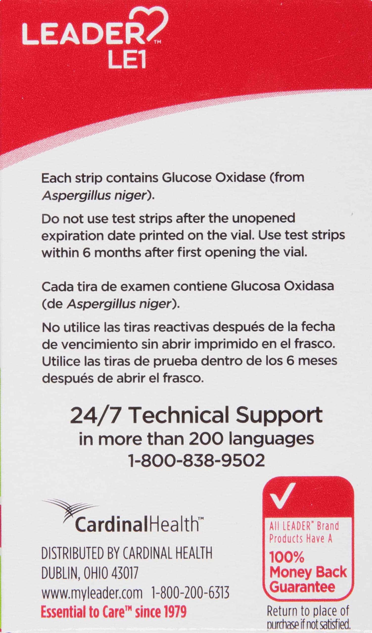 LEADER Blood Glucose Test Strips for Diabetes, No-Coding, Fast, Accurate Results, Use with LEADER Blood Sugar Monitoring System, 50 Diabetic Test Strips