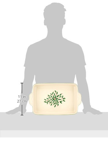 Lenox Holiday Rectangular Baker, 5.05 LB, Red & Green