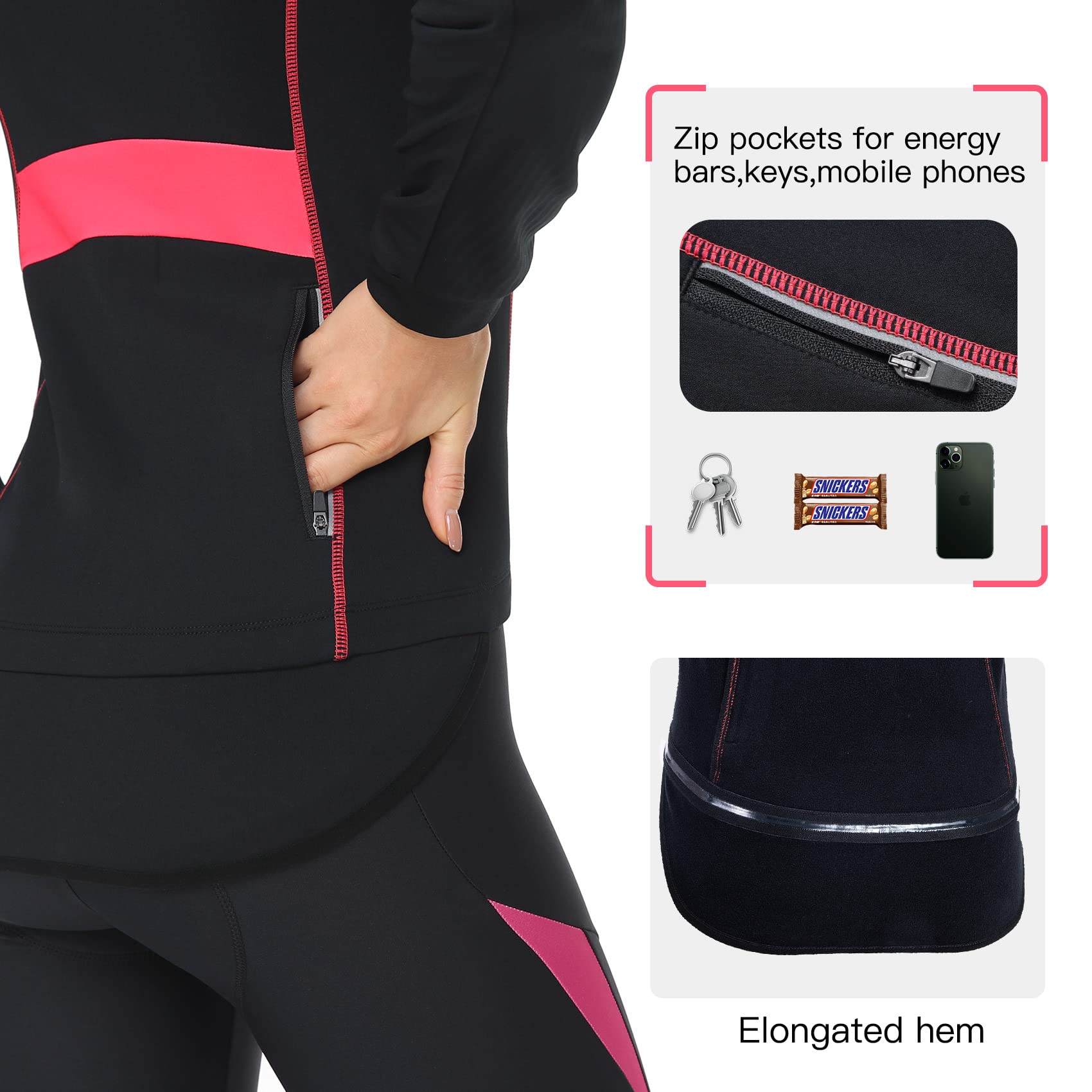 DIFOS Women Running Jackets Windproof Cycling Jacket Fleece Thermal Soft shell Windbreaker Bike Coat,M,Black