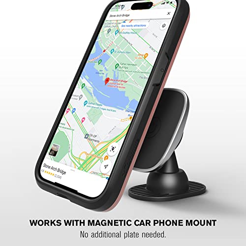 VENA vCommute Wallet Case Compatible with Apple iPhone 14 Pro (6.1"-inch), (Military Grade Drop Protection) Flip Leather Cover Card Slot Holder with Kickstand - Red