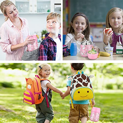 JOOPETALK Thermo for Hot Food Kids 17oz Soup Thermo Insulated Food Jar Lunch Container Keeps Hot/Cold Vacuum Stainless Steel Thermo Lunch Box With Handle Folding Spoon for School, Office, Travel