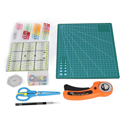 Fabric Cutter Set, Stainless Steel Fine Workmanship Replaceable Blade Practical Rotary Cutter Set with Storage Bag for Card for Cloth for Cut Paper