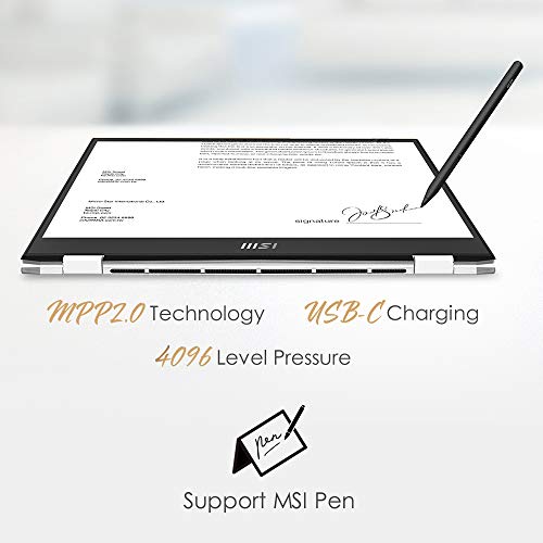 MSI Summit E13 Flip EVO Professional Laptop: 13" IPS-Level Touch Screen, Intel core i7-1185G7, Iris Xe, 32GB RAM, 1TB NVMe SSD, Win10 PRO, Pure White (A11MT-020)