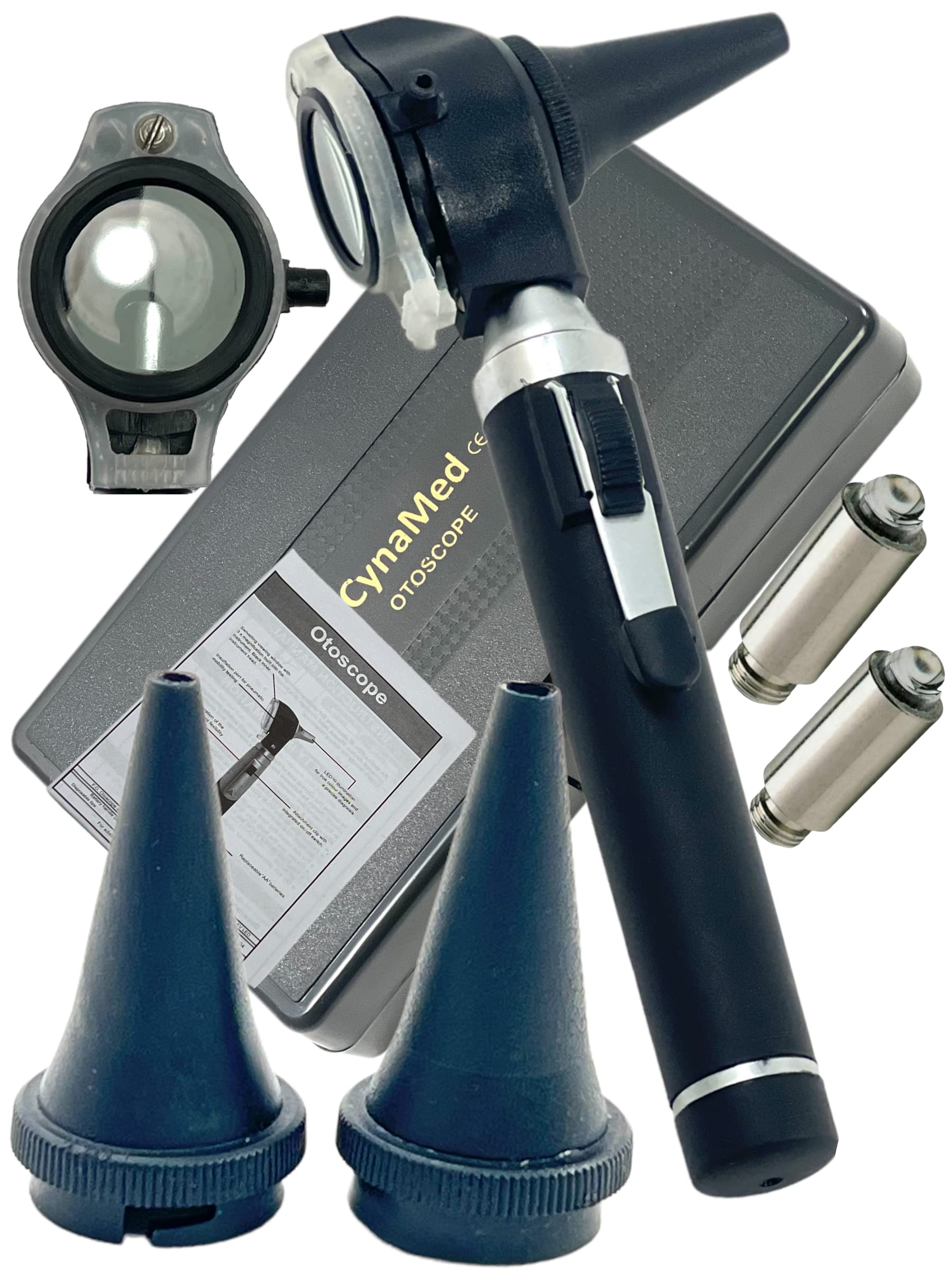 LED Otoscope Otoscope KIT Set 3.5V Plus Extra Specula Plus Extra Bulb LED Otoscope Otoscope Set with Hard LED Otoscope Student Home USE Cynamed