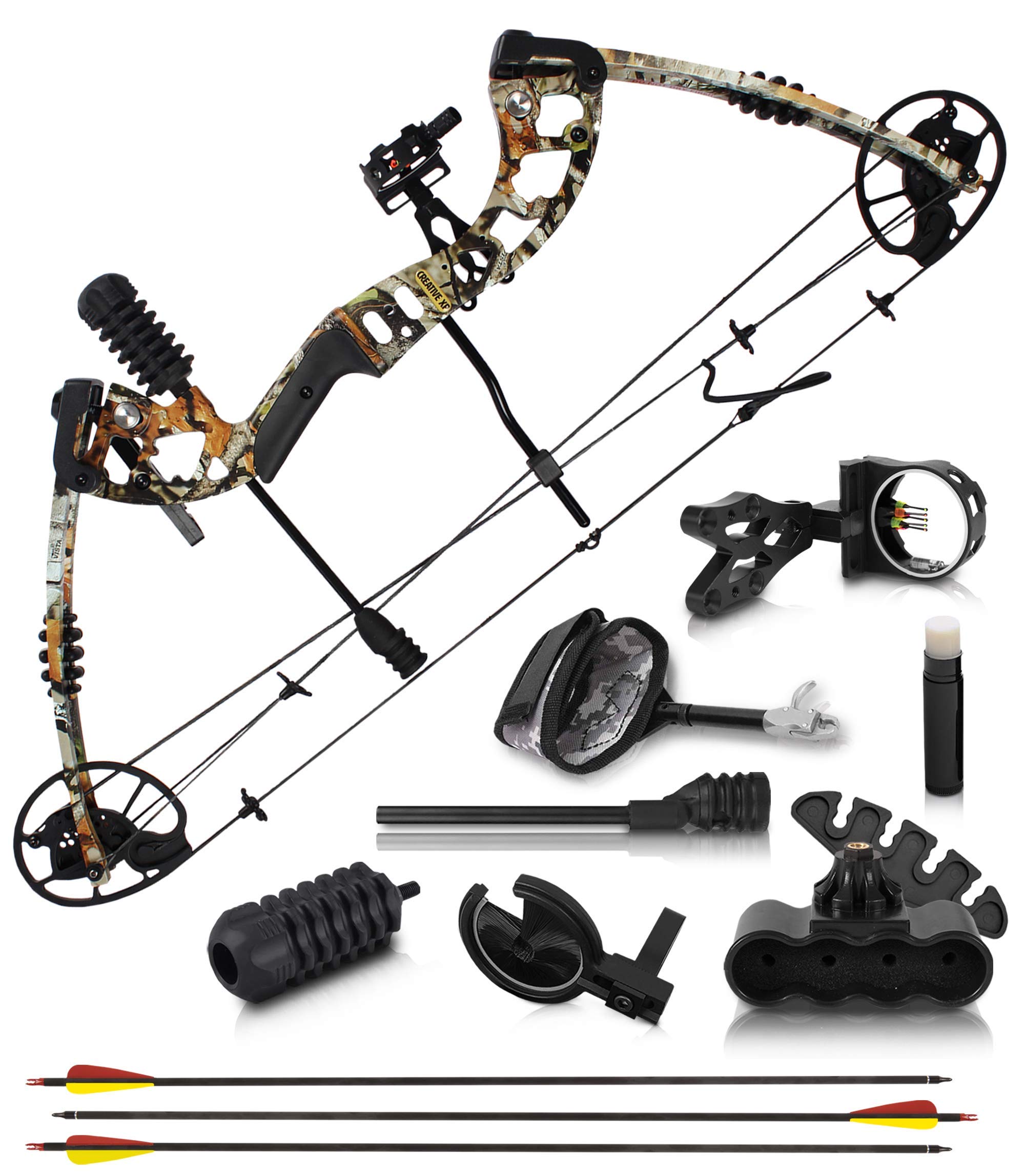 CREATIVE XP LTE 4G Cellular Trail Cameras + Compound Bow and Arrow for Adults and Teens - Outdoor WiFi Full HD Wild Game Camera with Night Vision for Deer Hunting, Security - Wireless Waterproof