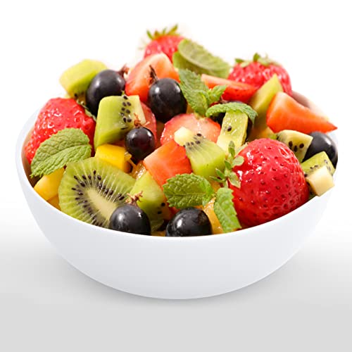 MEKY Cereal Bowls, Glassware 18oz White Salad Bowls Sets 5.5 Inch 6 Piece, Restaurant, Family Party and Kitchen Use, Round