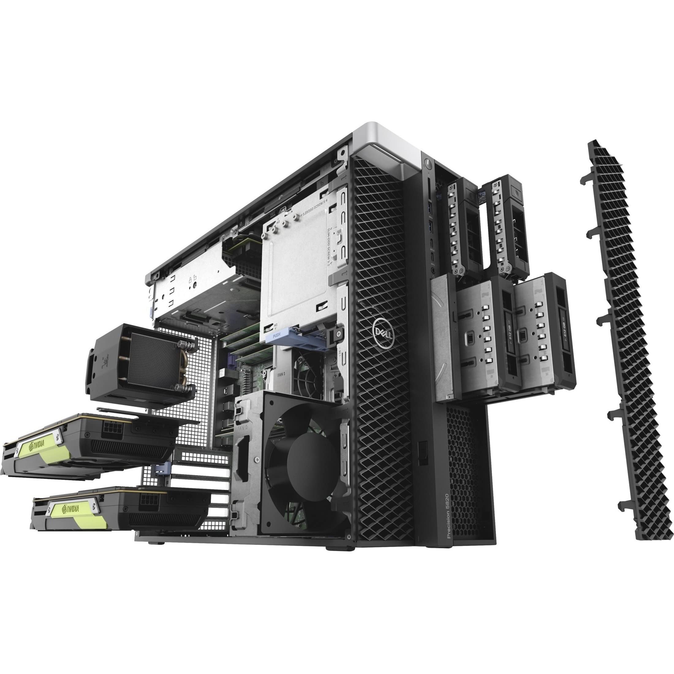 Dell Precision 5000 5820 Workstation - 1 x Intel Xeon Quad-core (4 Core) W-2225 4.10 GHz - 32 GB DDR4 SDRAM RAM - 1 TB HDD - 512 GB SSD - Tower