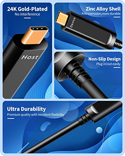 DWLCWY Fiber Optic USB C to USB C Cable(50ft),High Speed 10Gbps USB 3.2 Gen2 Active Optical Cable for VR, Webcam, Laptop,Camera,Projector etc