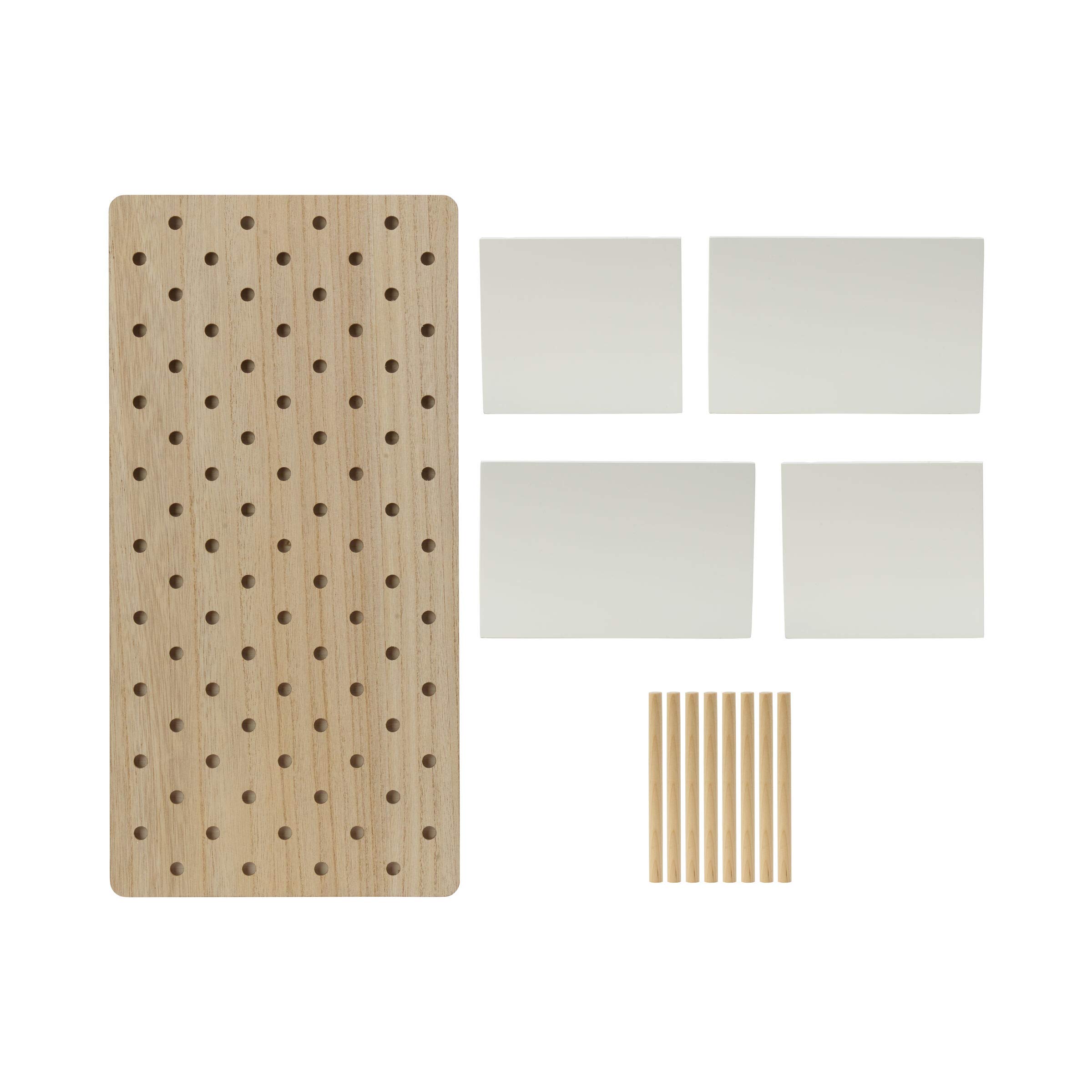 Melannco MDF Shelf Pegboard, 20x10-Inch, White