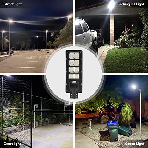 LANGY 200W Led Solar Street Lights, 360 PCS LED High Lumes Solar Powered Street Lamp Outdoor,Dusk to Dawn Security Led Post Street Light