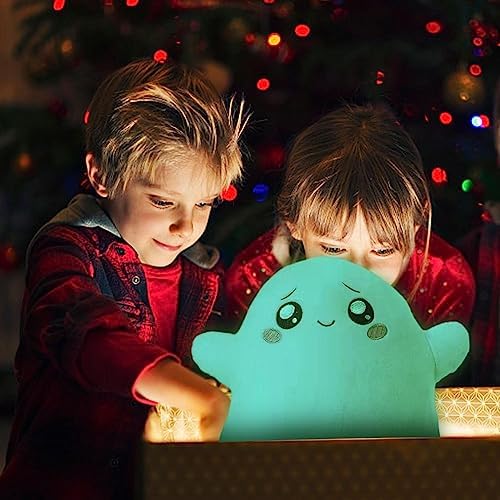 DHGMV Luminous Ghosty Plush Glow in The Dark Ghost, Fluorescent Plush Toy, Foxy and Boxy Plush Gifts for Kids(Ghosty)