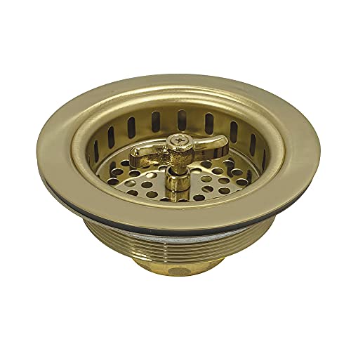 Kingston Brass K212PB Tacoma Kitchen Sink Basket Strainer, Polished Brass