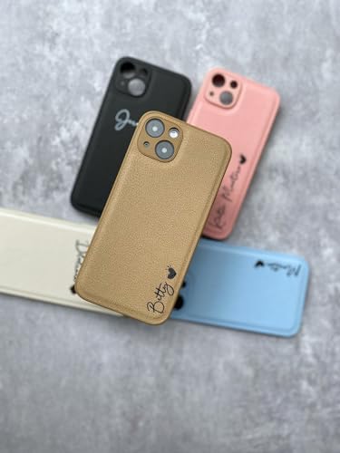Custom Name iPhone Case - Personalized Leather Case for 15, 14, 13, 12, 11, XR, XS, X, 8, 7 Plus, Pro, Max, SE, Mini - Custom Text, Print, Initials, Monogram, Friends, Family, Love, Unique Gift idea