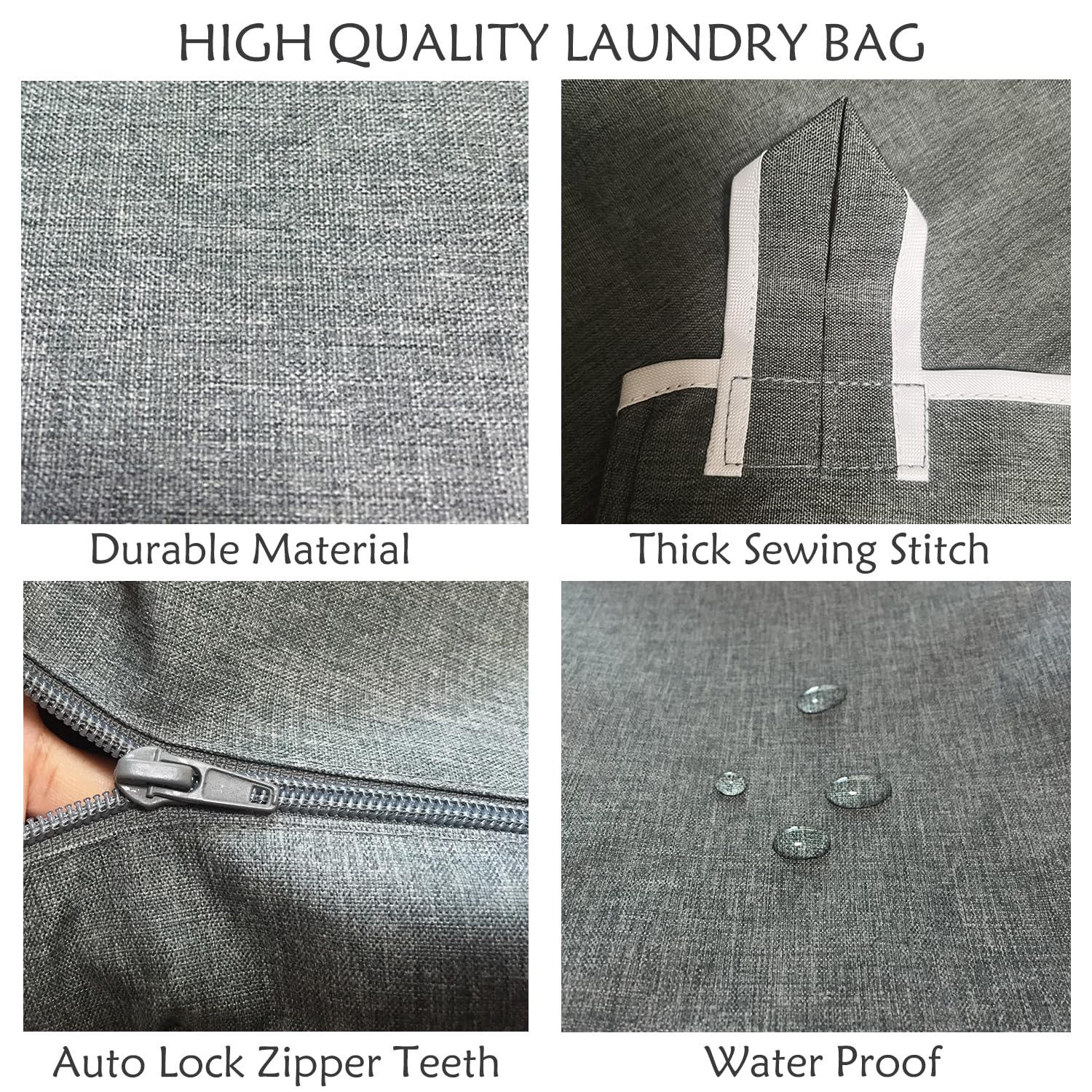 KINGSUSLAY Laundry Hamper, XL Hanging Hamper with Large Openging,Space Saving Storage Bag,Over the Door Hamper with Haning Hooks(36"x 22", Heath Grey)