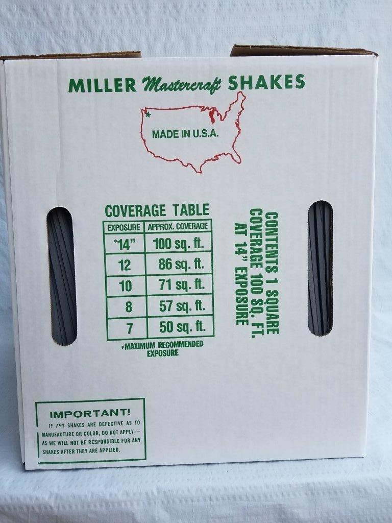 Miller Shingle 18 Inch Rebutted and Rejointed (R&R) Natural Groove Cedar Sidewall Shingles Primed 1 Square Carton