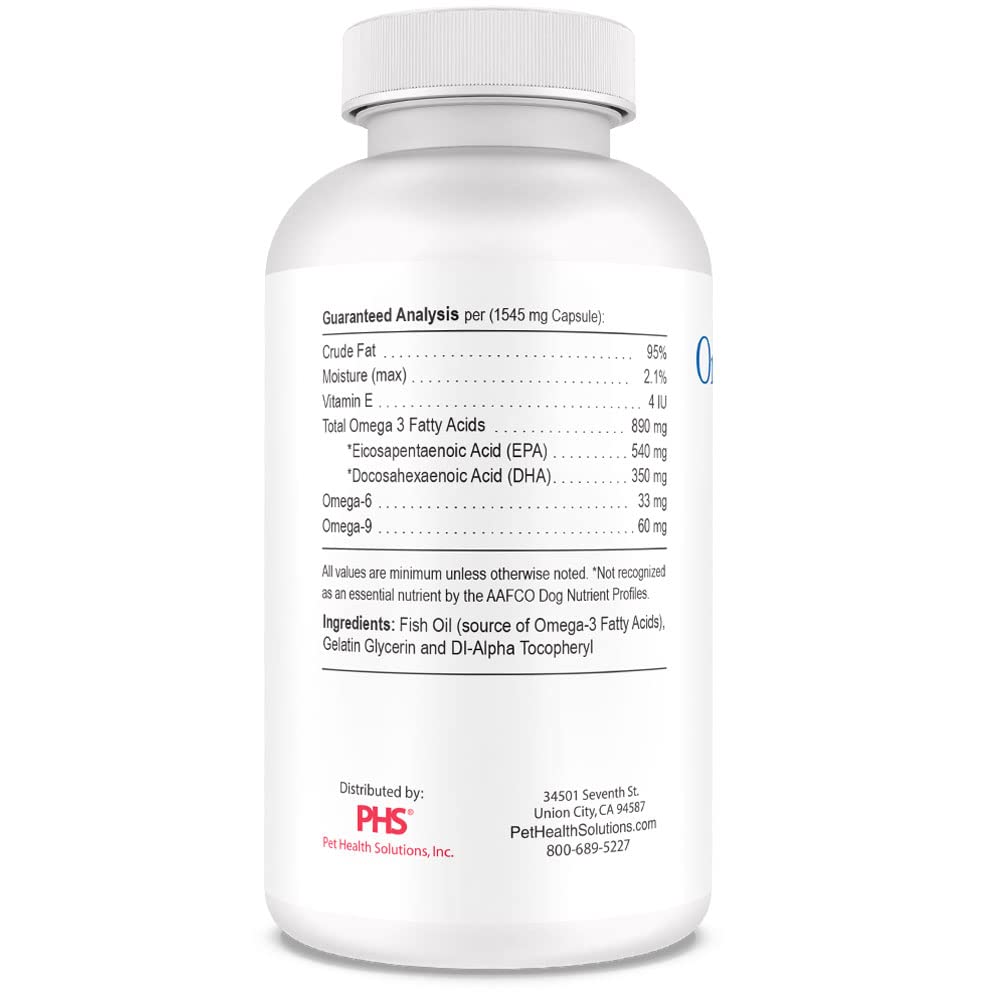 Omega-Caps High Potency Snip Tips for Medium to Large Breeds-Vet Formulated for Healthy Radiant Skin & Coat. Contains Omega 3 for Joint & Immune System Support, Easy to Dose Soft Gel Capsules 250 CT.