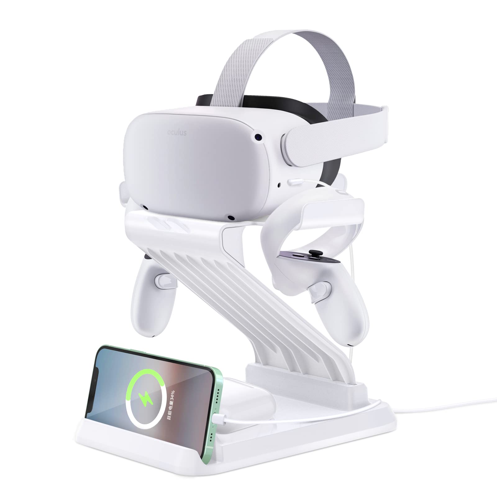 Enhanced Charging Dock and Touch Controller Grip Cover Compatible for Quest 2