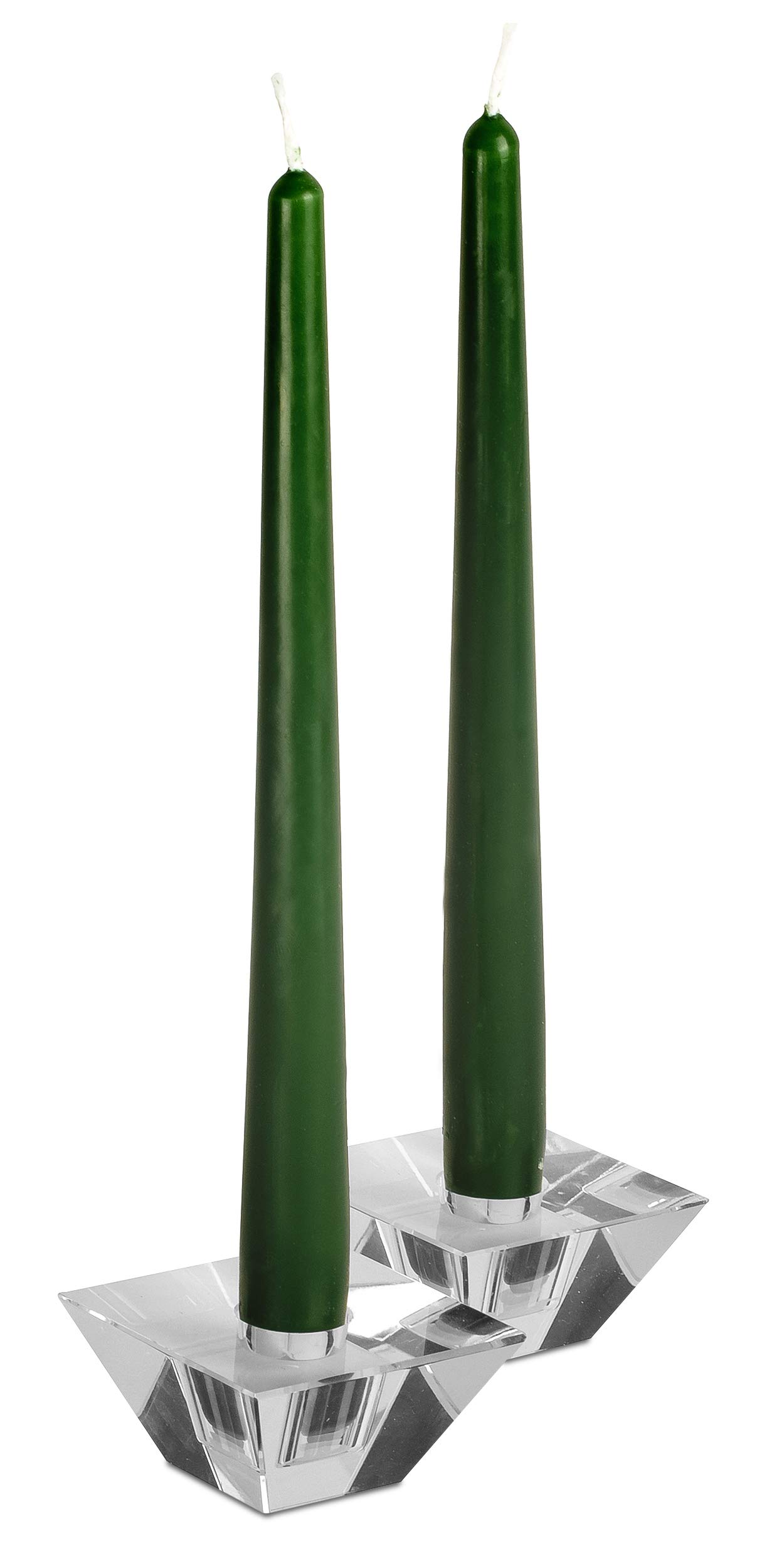 Hyoola 12 Pack Tall Taper Candles - 12 Inch Hunter Green Dripless, Unscented Dinner Candle - Paraffin Wax with Cotton Wicks - 10 Hour Burn Time