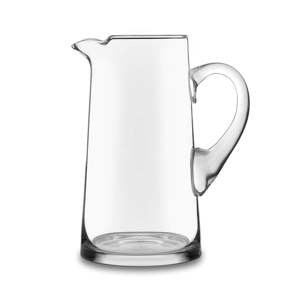 Libbey Cantina 90 Oz Tall Glass Pitcher, Hand-Blown Clear Glass Pitcher with Handle, Elegant Glass Serving Pitcher for Iced Tea, Lemonade, and More