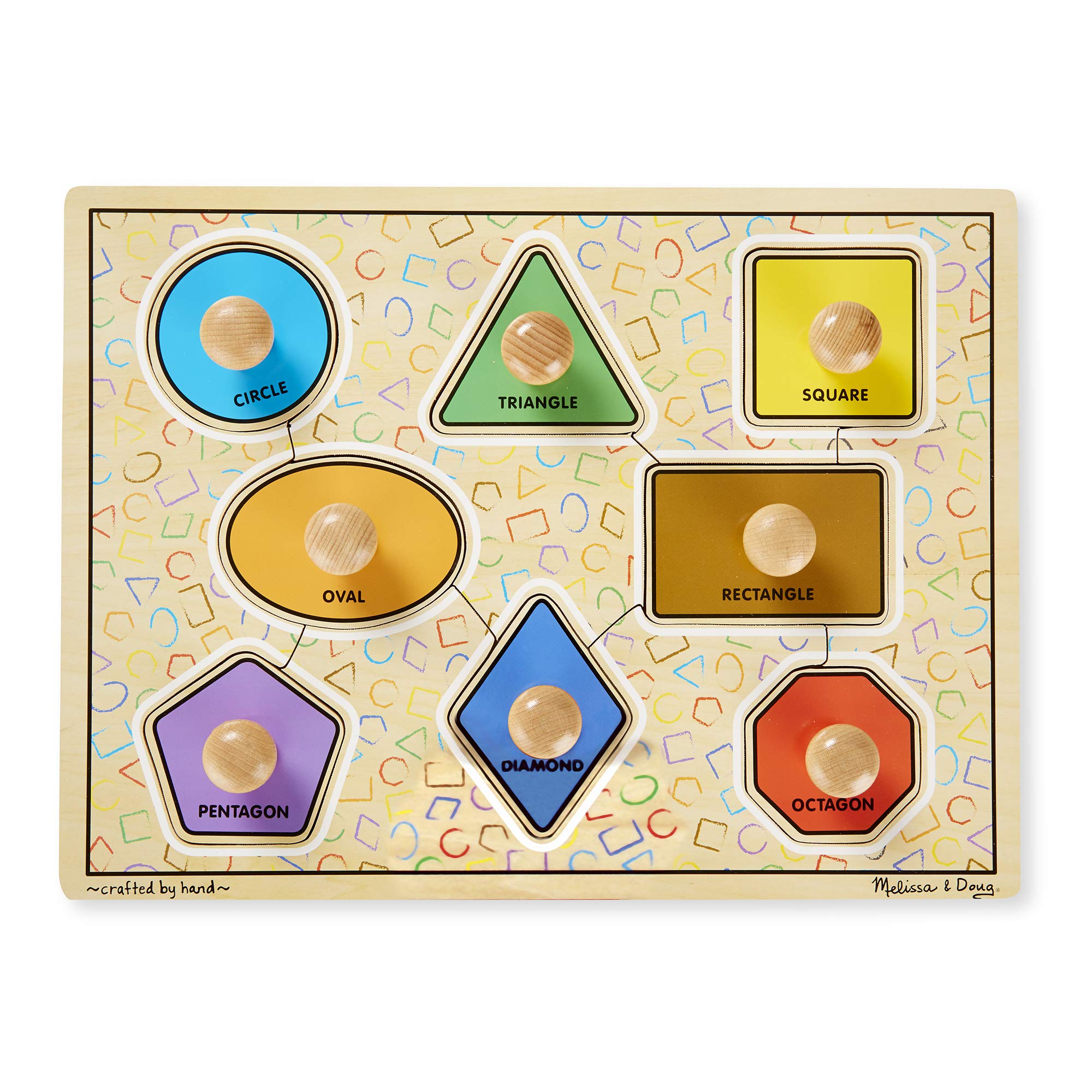 Melissa & Doug Jumbo Knob Wooden Puzzles - Shapes and Farm Animals - Chunky Baby Puzzles, Wooden Puzzles With Knobs For Toddlers Ages 1+