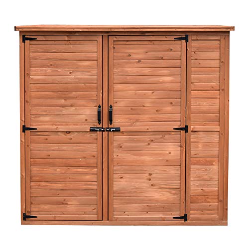 Leisure Season TDS7236 Three Door Lean Storage Shed, Medium Brown