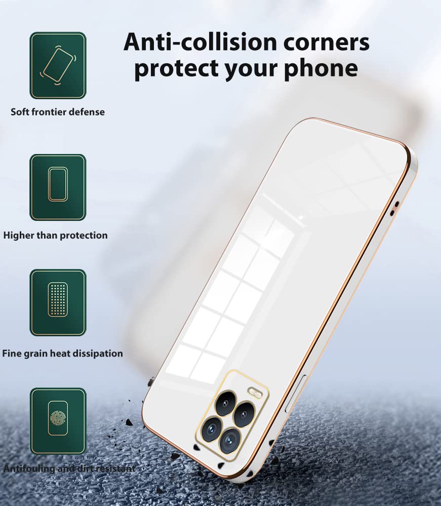 Jancyu Compatible with Oppo Realme 8 4G Case Silicone,Shockproof Accessories Oppo Realme 8 Pro Phone Case Slim Protective White Cover (White)