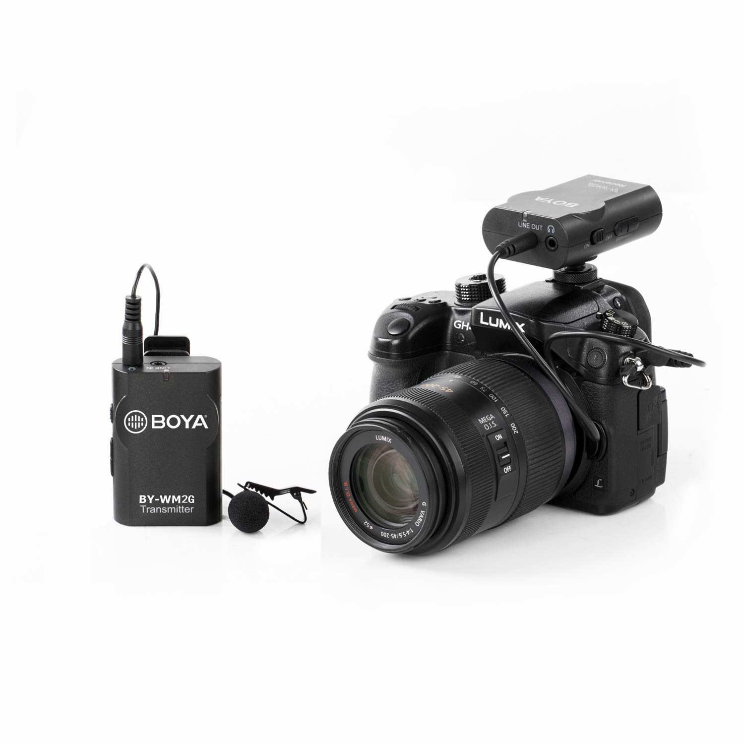 BOYA Wireless Microphone Lavalier for Smartphone Camera GoPro, BY-WM2G Mic for iPhone 11 10 X 8 8 Plus 7 6,Canon 6D 600D Nikon D800 D3300 Sony A7 A9 DSLR GoPro Hero4 Hero3 Hero3+ Action Cameras