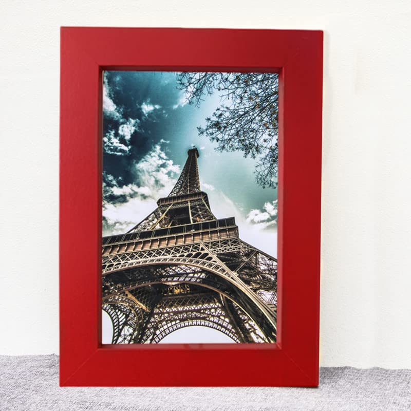 CURTEK 2-Pack 4 x 6'' Red Picture Frame with Removable Cushion Show Picture 3.6 x 5.6 Inch for Table Top Display and Wall Mounting Photo Frame