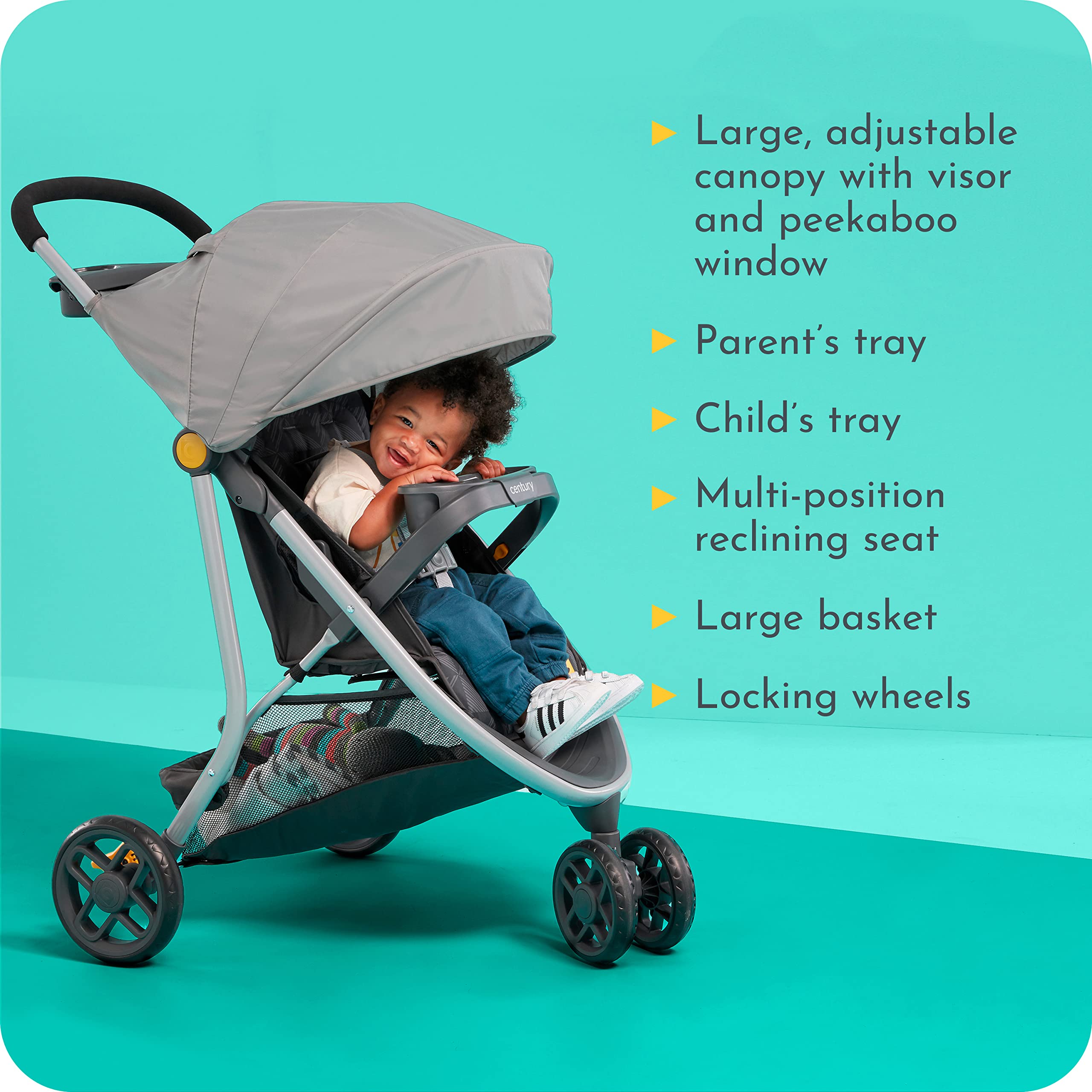 Century Stroll On 3-Wheel 2-in-1 Lightweight Travel System β Infant Car Seat and Stroller Combo