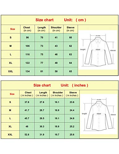 Men's Slim fit Printed Long-Sleeve Button-Down Dress Floral Shirt (Large Chest: 45.7 inch, White Blue)
